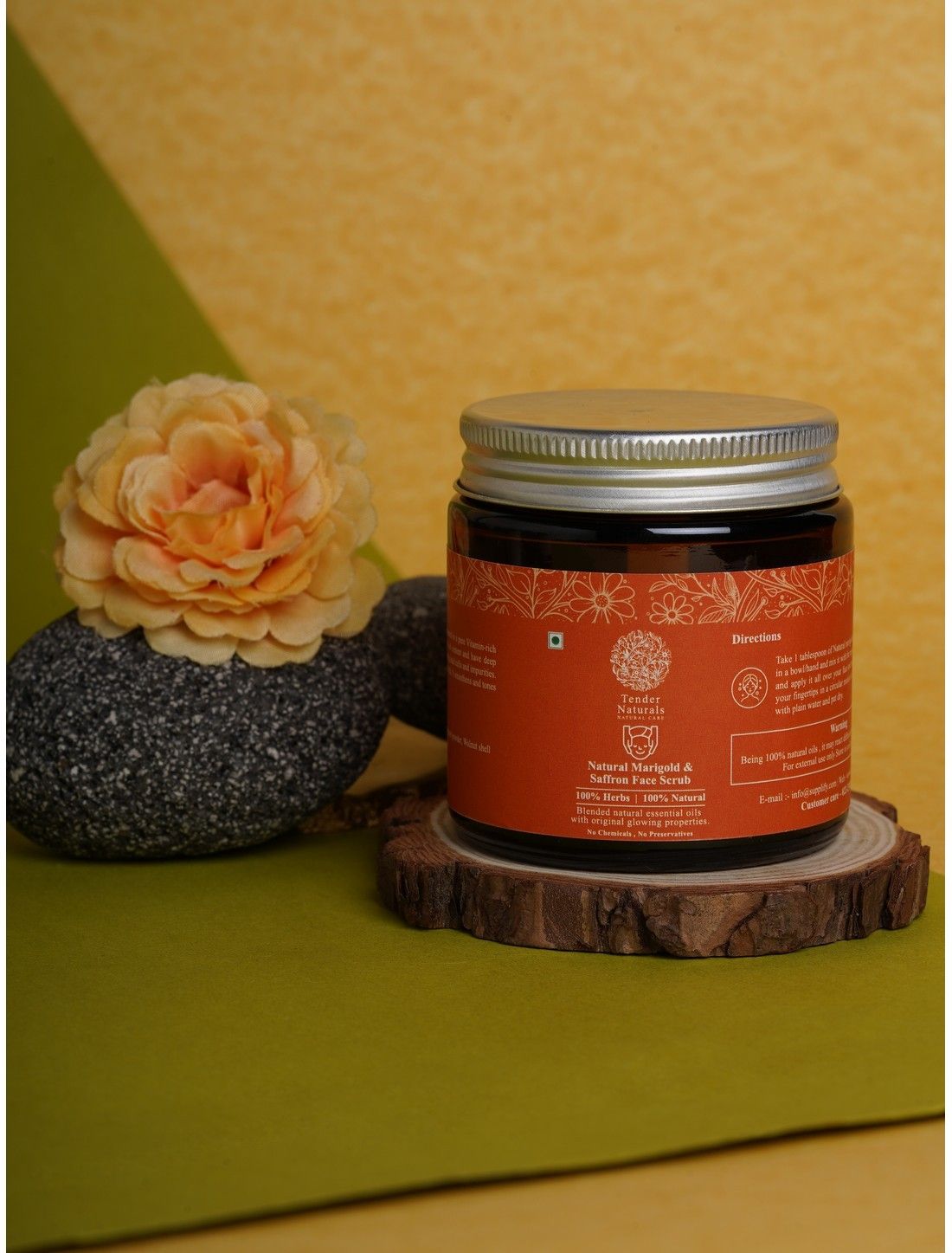 Tender Naturals Natural Marigold & Saffron Face Scrub - 100 gm
