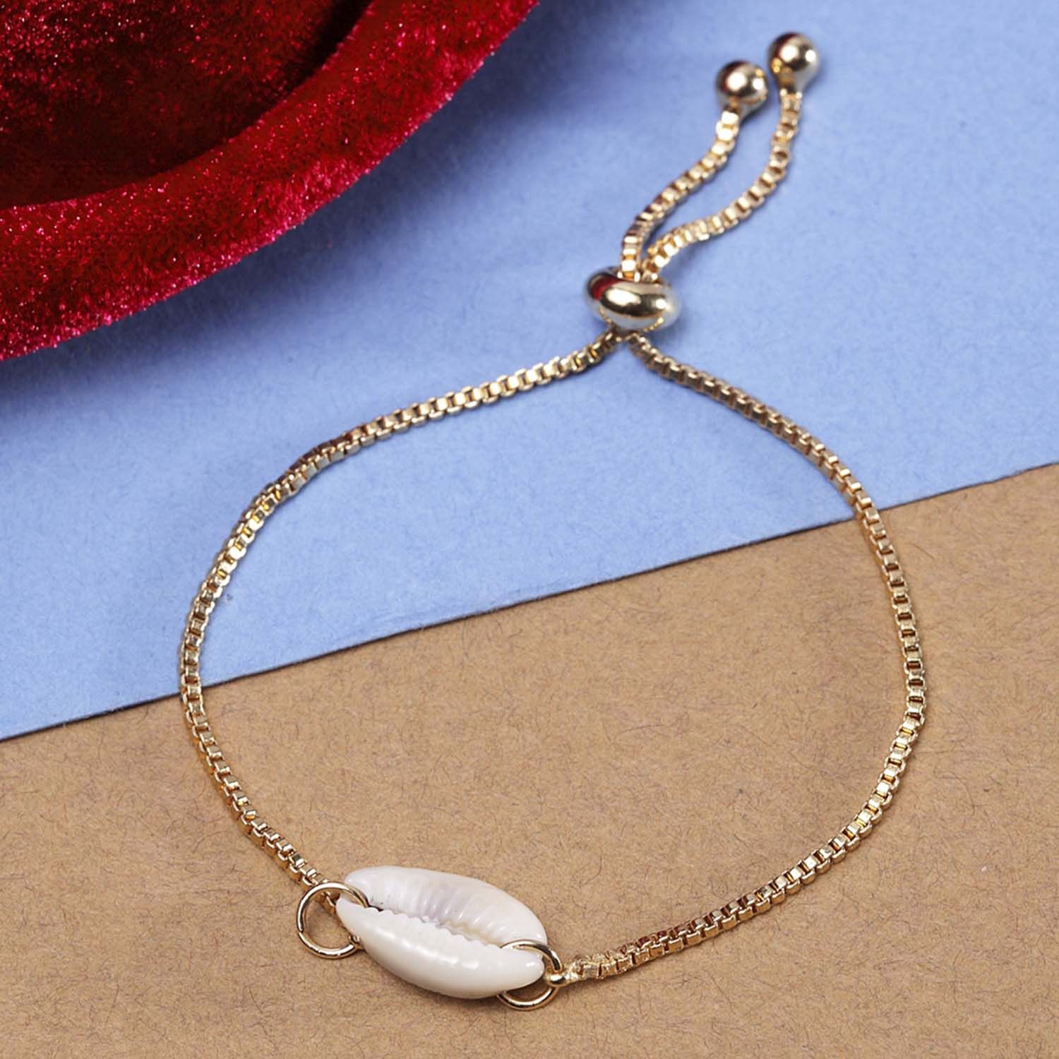 Ferosh Gold Shell Adjustable Bracelet