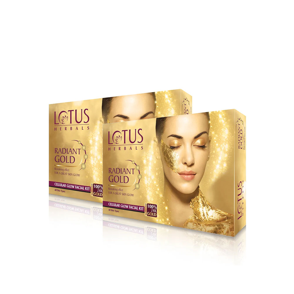 Lotus Herbals Radiant Gold Cellular Glow 1 Facial Kit With 24k Gold