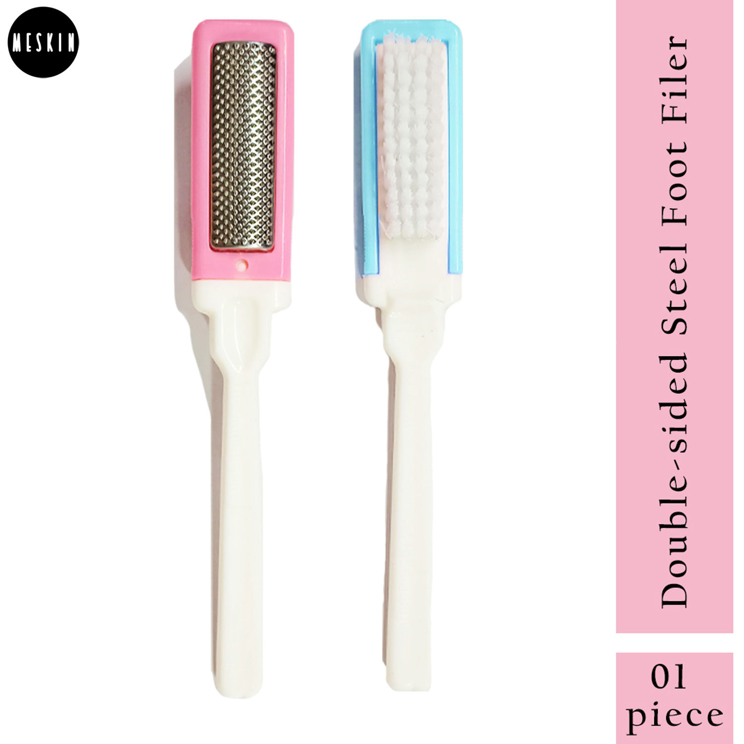MeSkin Dual Side Steel Foot Filer With Brush for Pedicure & Dead Skin ...