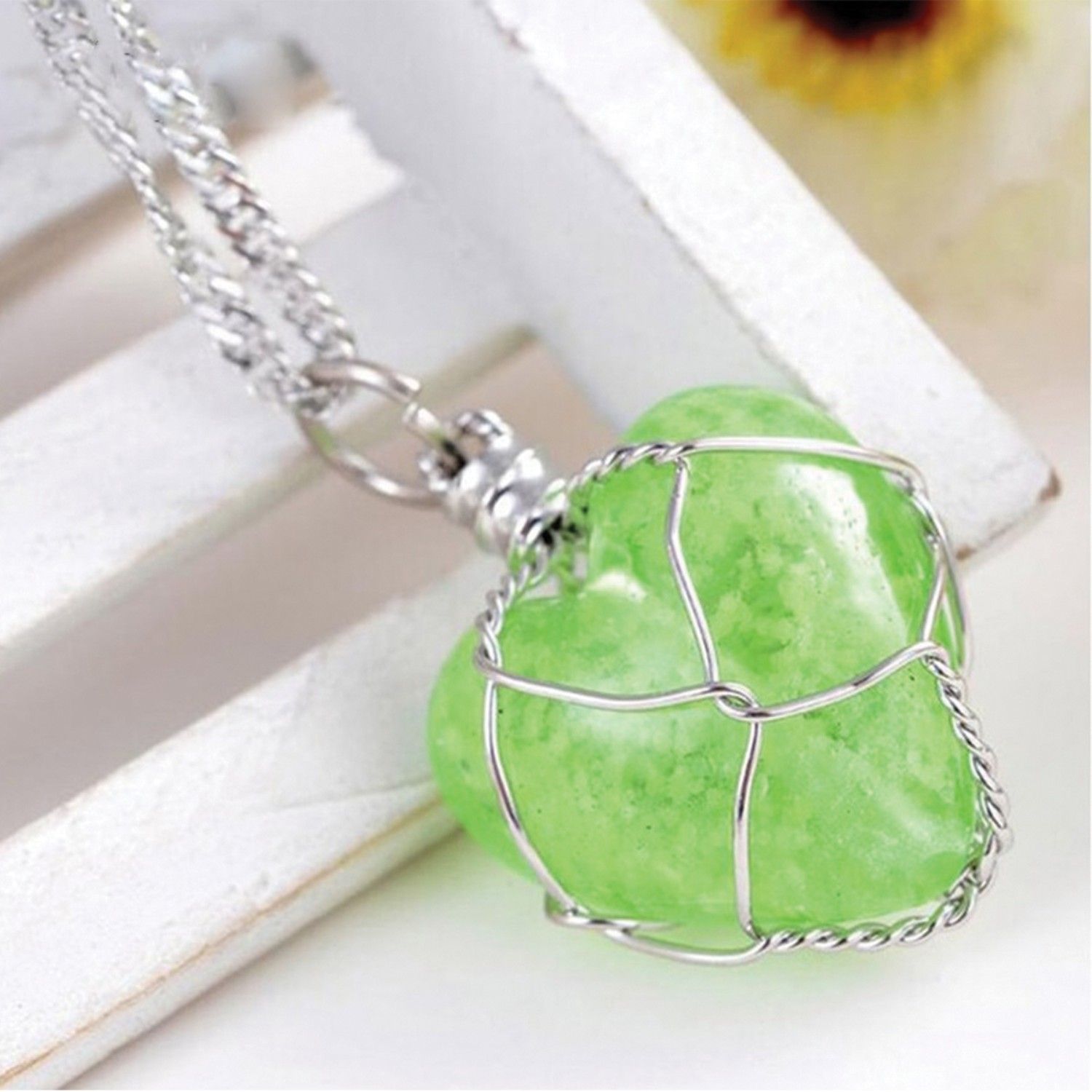 Rack Jack Glow in The Dark Heart Pendant Necklace - Green Colour ...