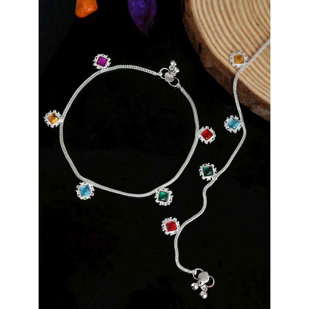 Silvermerc Designs Silver Plated Ethnic Traditional Everyday Payal for ...