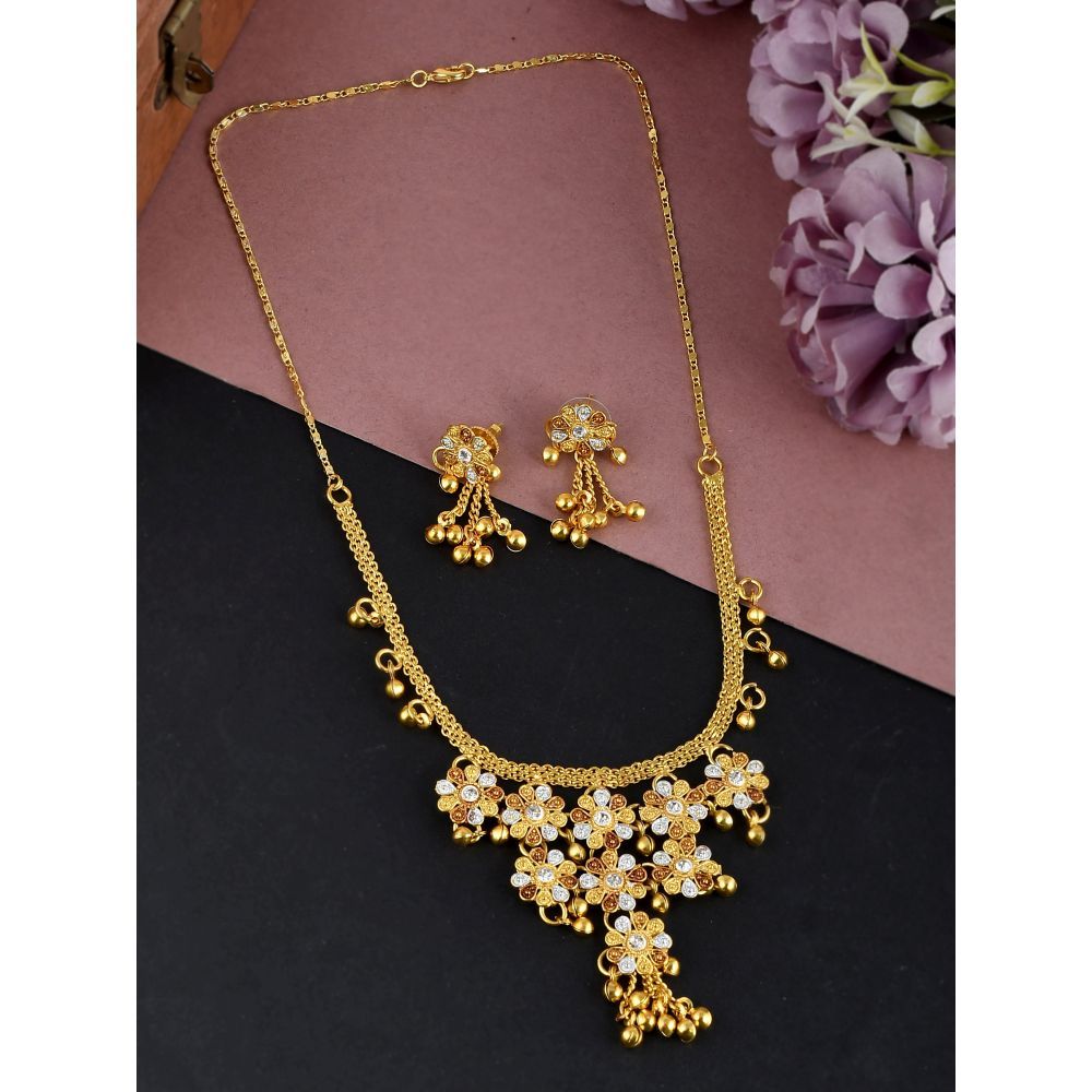 Silvermerc Designs Gold Plated Ghungroo Beaded Jewelry Set
