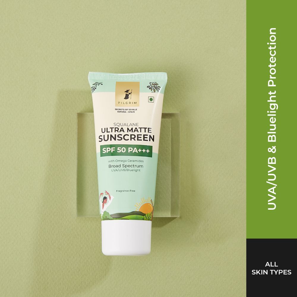 Pilgrim Squalane Ultra Matte Sunscreen SPF 50 PA+++ For Women & Men ...