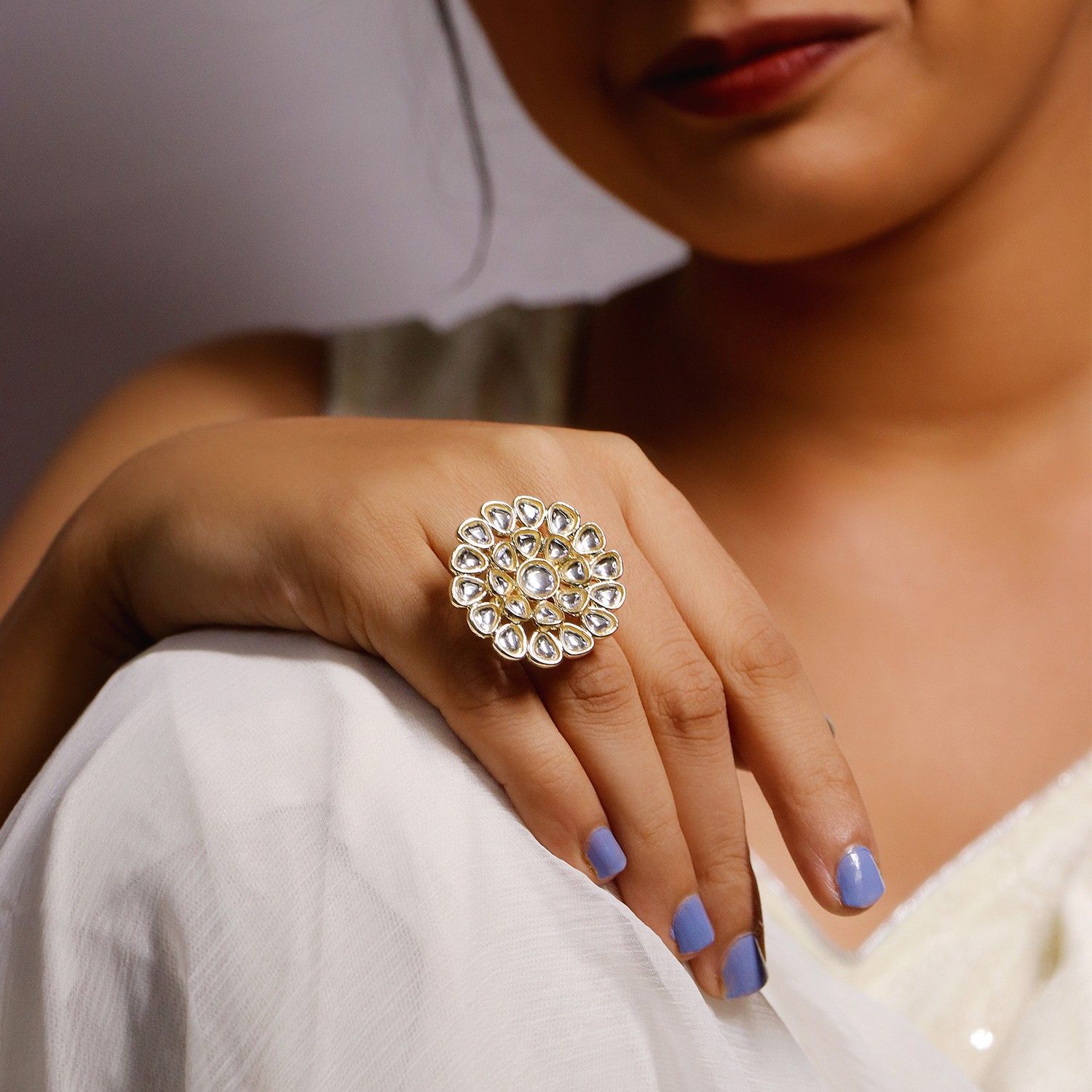 Ishhaara Round Dabi Kundan Ring