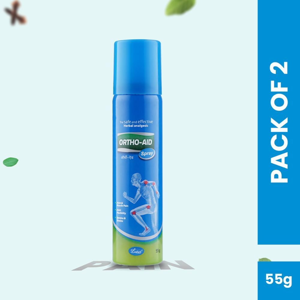 Ortho Aid Ayurvedic Spray for Joint and Muscle Pain Relief 55g pack of 2