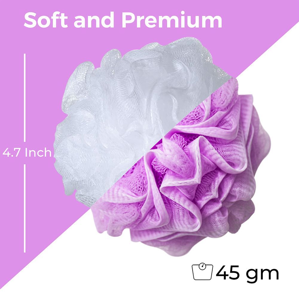 Panache Premium Bath Puff Loofah Combo - 2 (Pink & White)