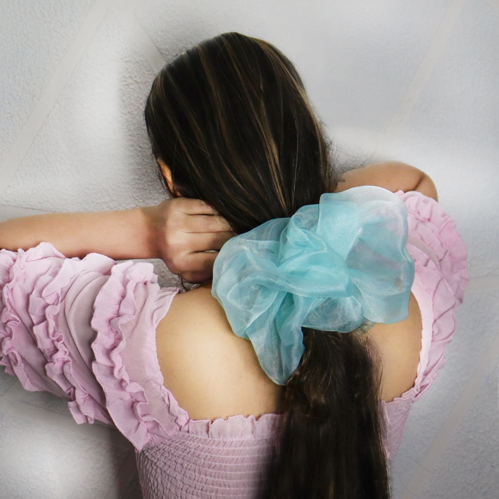 Soho Boho Studio powder blue cloud oversized scrunchie