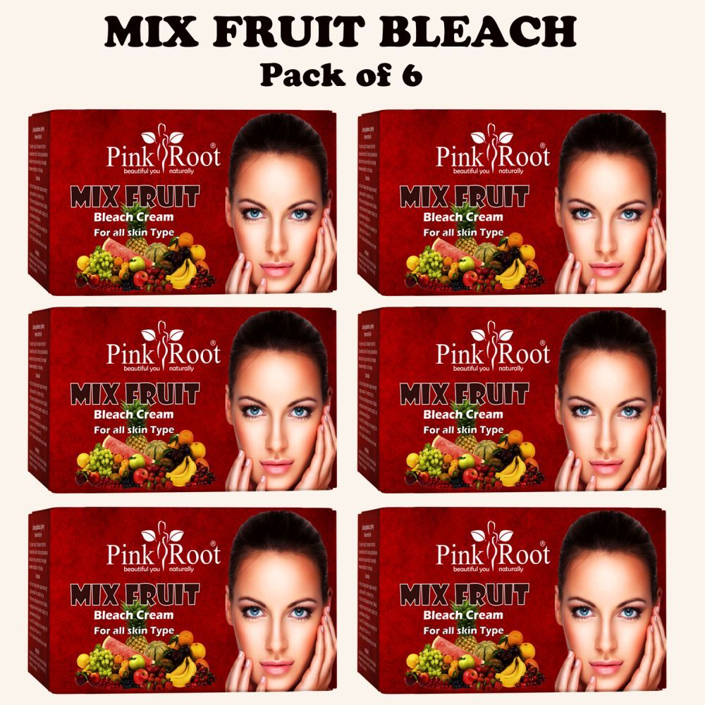 Pink Root Mix Fruit Bleach Cream 50gm, Pack of 6