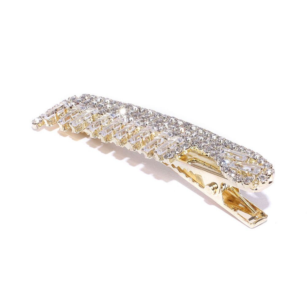 Blueberry Gold-Toned Stone Studded Comb-Shaped Alligator Hair Clip