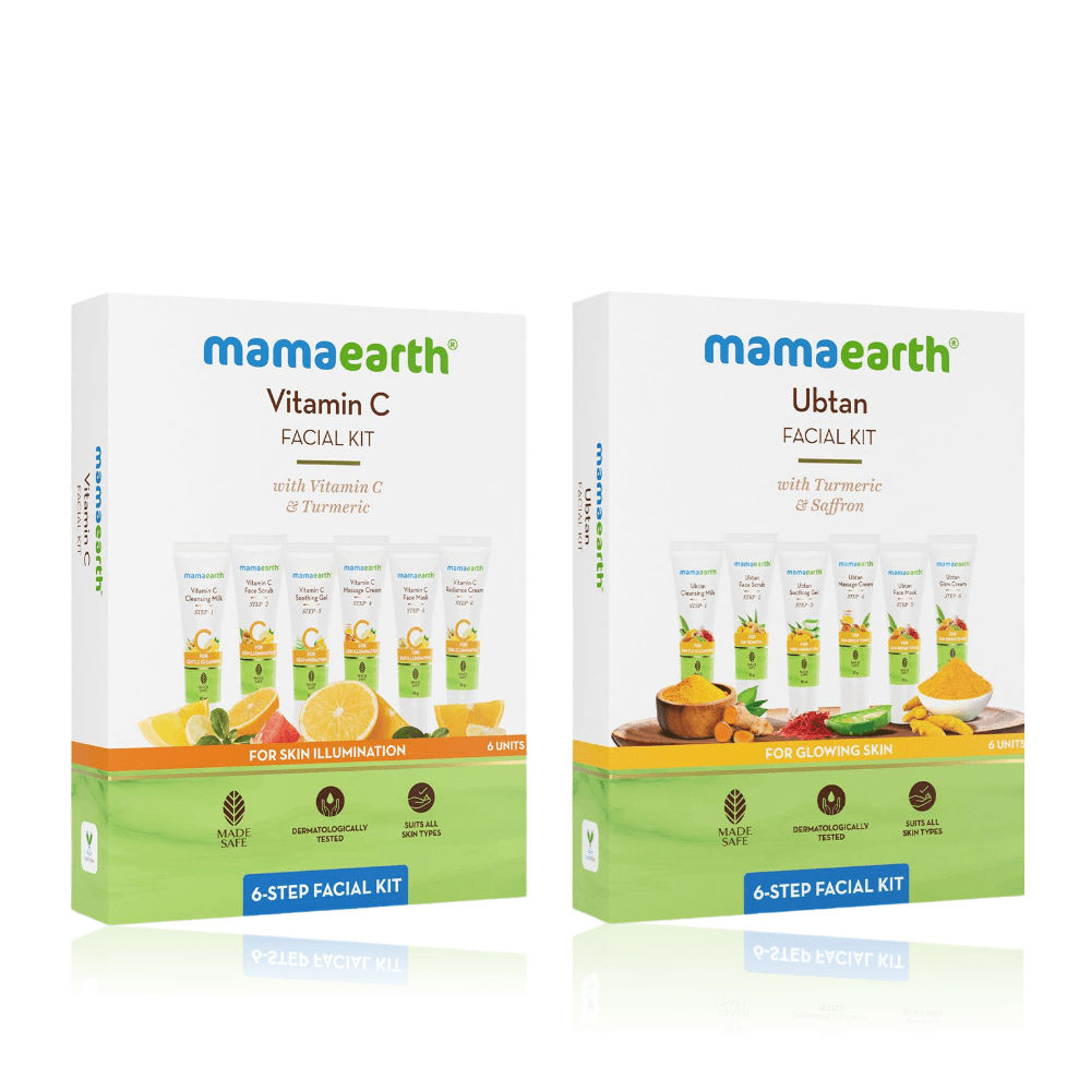 Mamaearth Vitamin C Facial Kit with Vitamin C & Turmeric for Skin ...