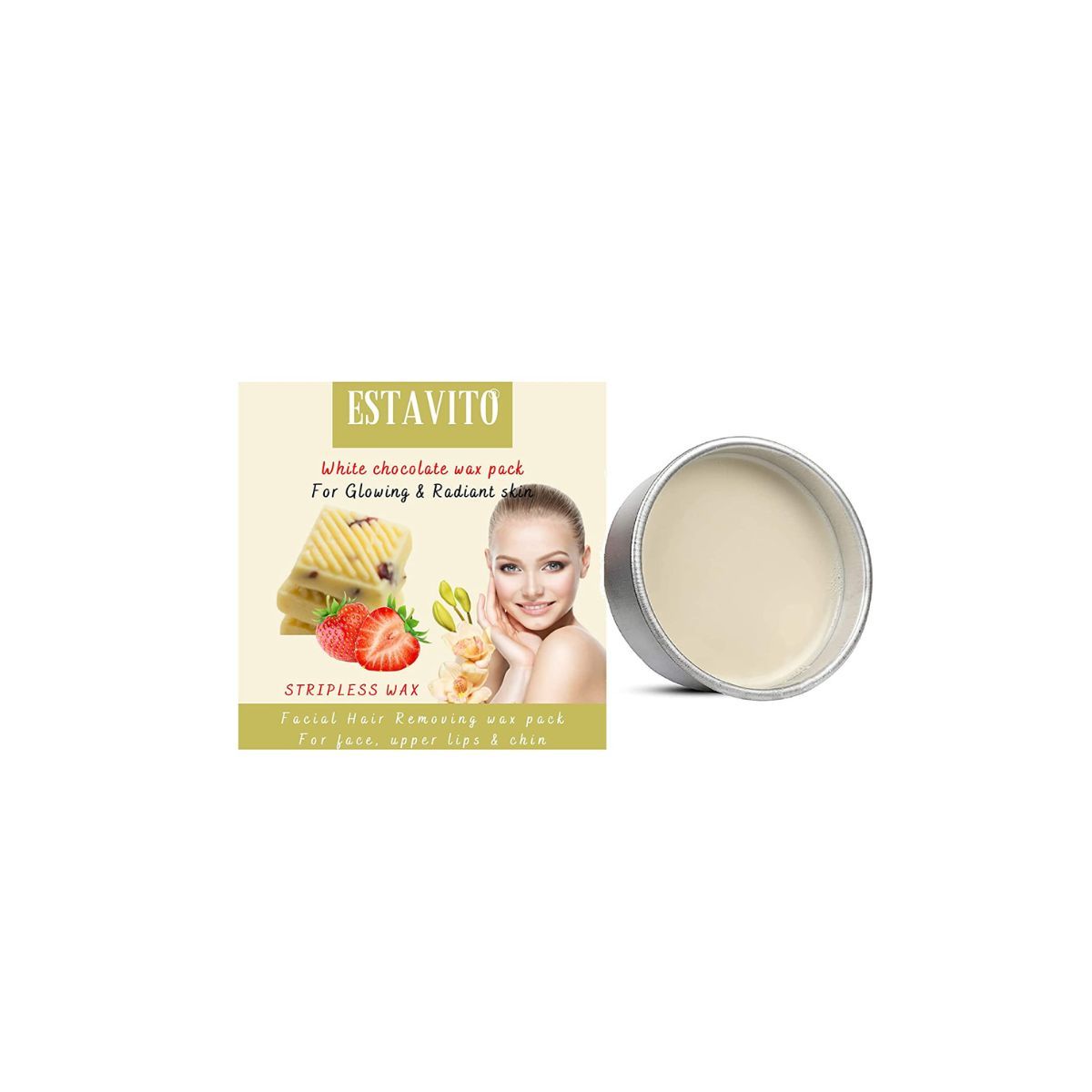 Estavito White Chocolate Wax Pack 80 Gms Katori Wax Facial Hair