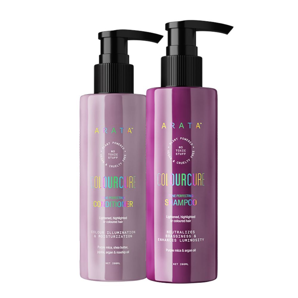 Arata Colour Cure Purple Tone Enhancing Duo| Purple Shampoo (200 ML ...