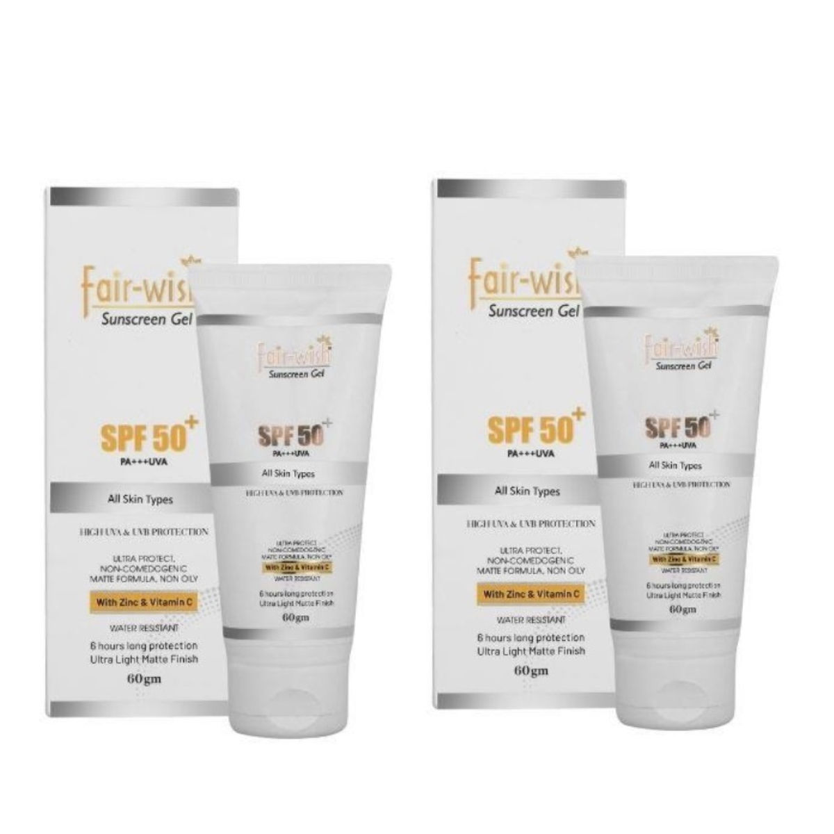 Fair Wish Sunscreen Gel with Vitamin C & Zinc - SPF 50 PA+++ in Matte ...