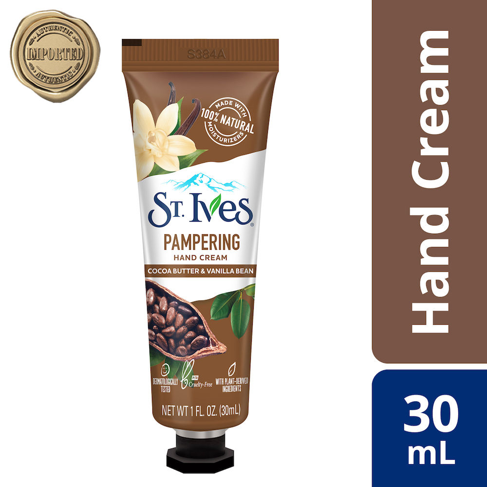 St. Ives Pampering Cocoa butter & vanilla bean Hand cream |100% Natural ...