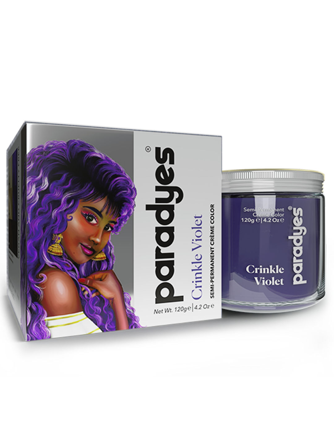 Paradyes Ammonia Free Crinkle Violet Semi-permanent Hair Color jar only ...