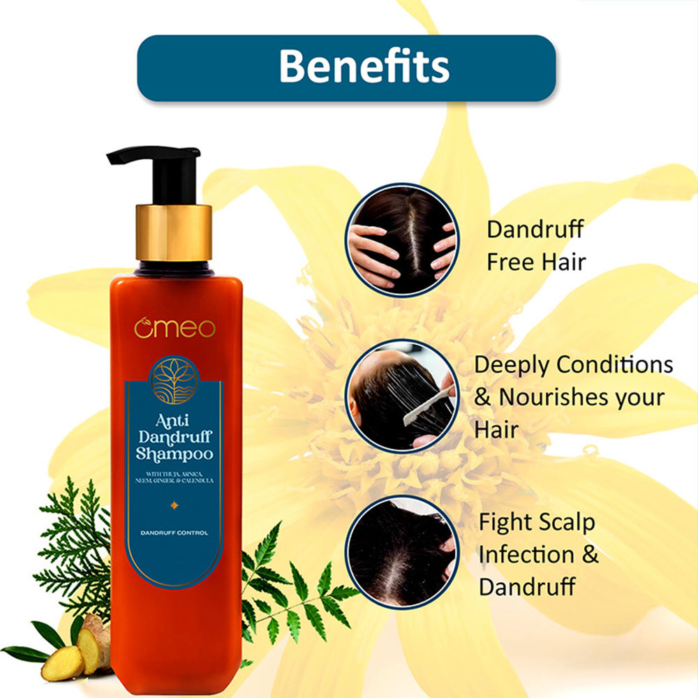 Omeo Anti Dandruff Shampoo With Natural Ingredients of Neem, Ginger ...