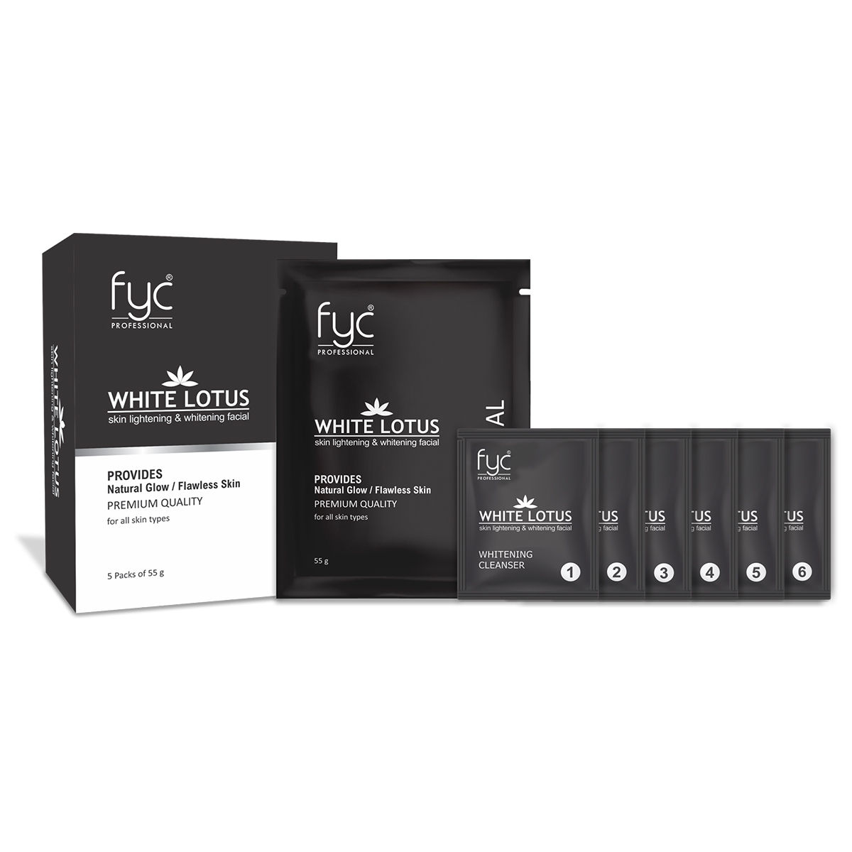 FYC Professional White Lotus Skin Lightening & Whitening Facial Kit ...