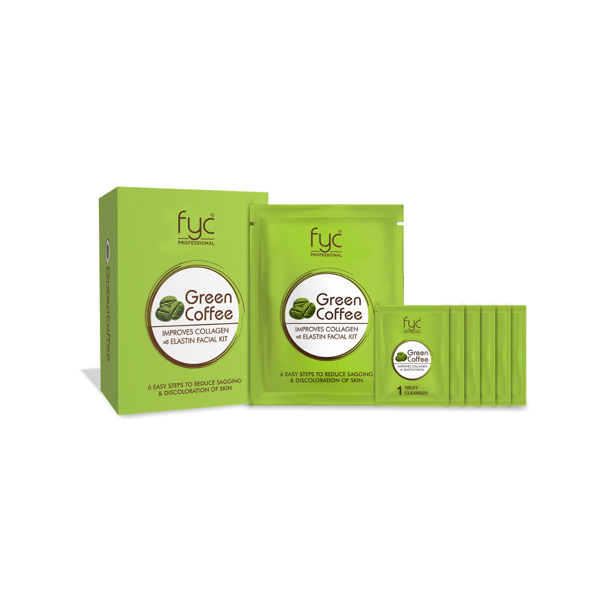 FYC Professional Green Coffee Facial Kit - 5 x 55 gm