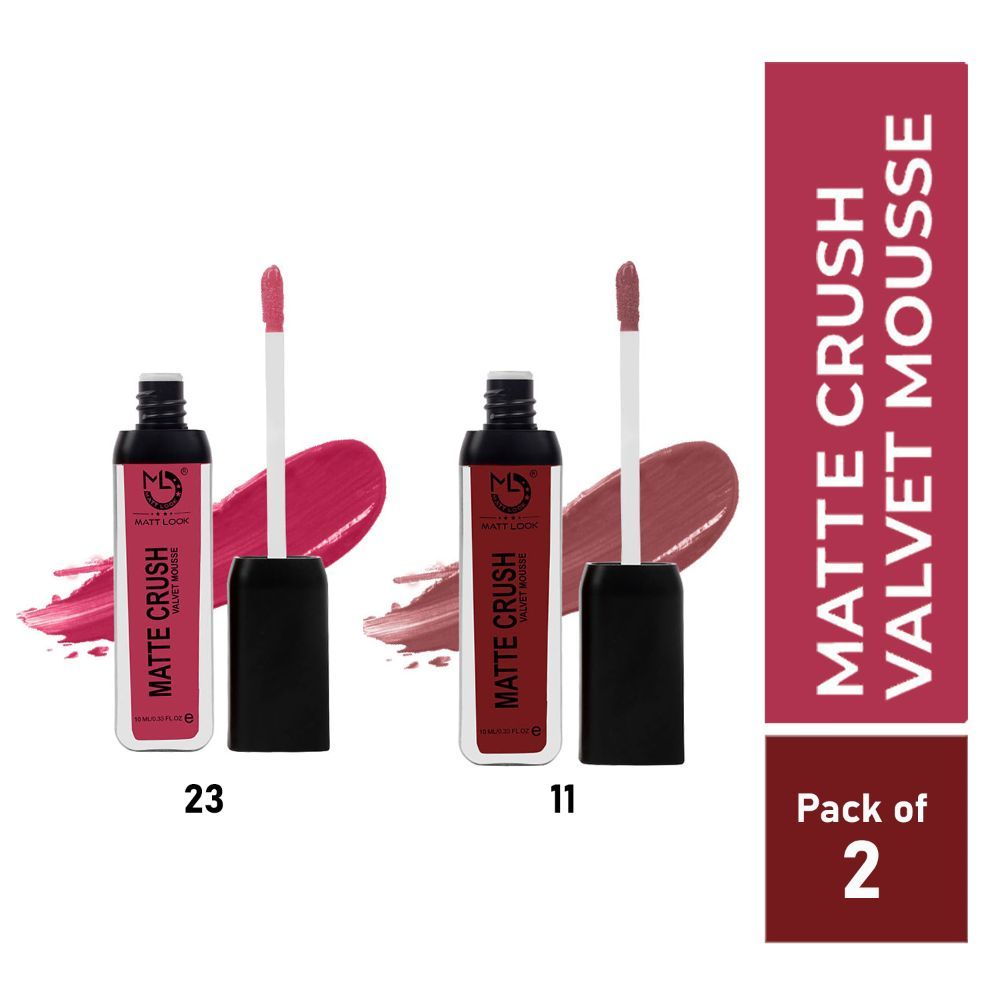 Matt look Matte Crush Velvet Mousse Lipstick, Intense Fuchsia & Toast ...