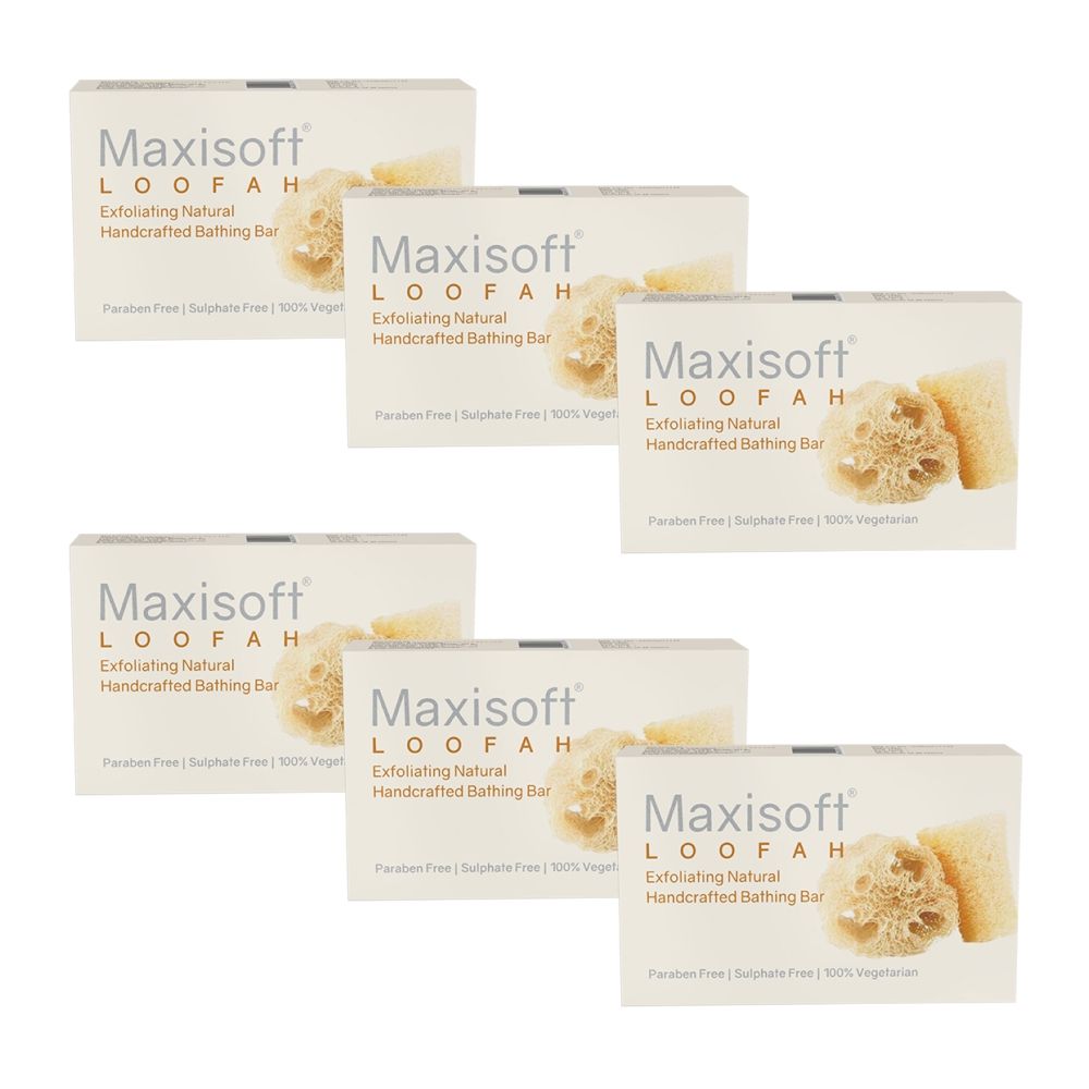 Maxisoft Loofah Exfoliating Bathing Soap | With Scrub Beads, Shea ...