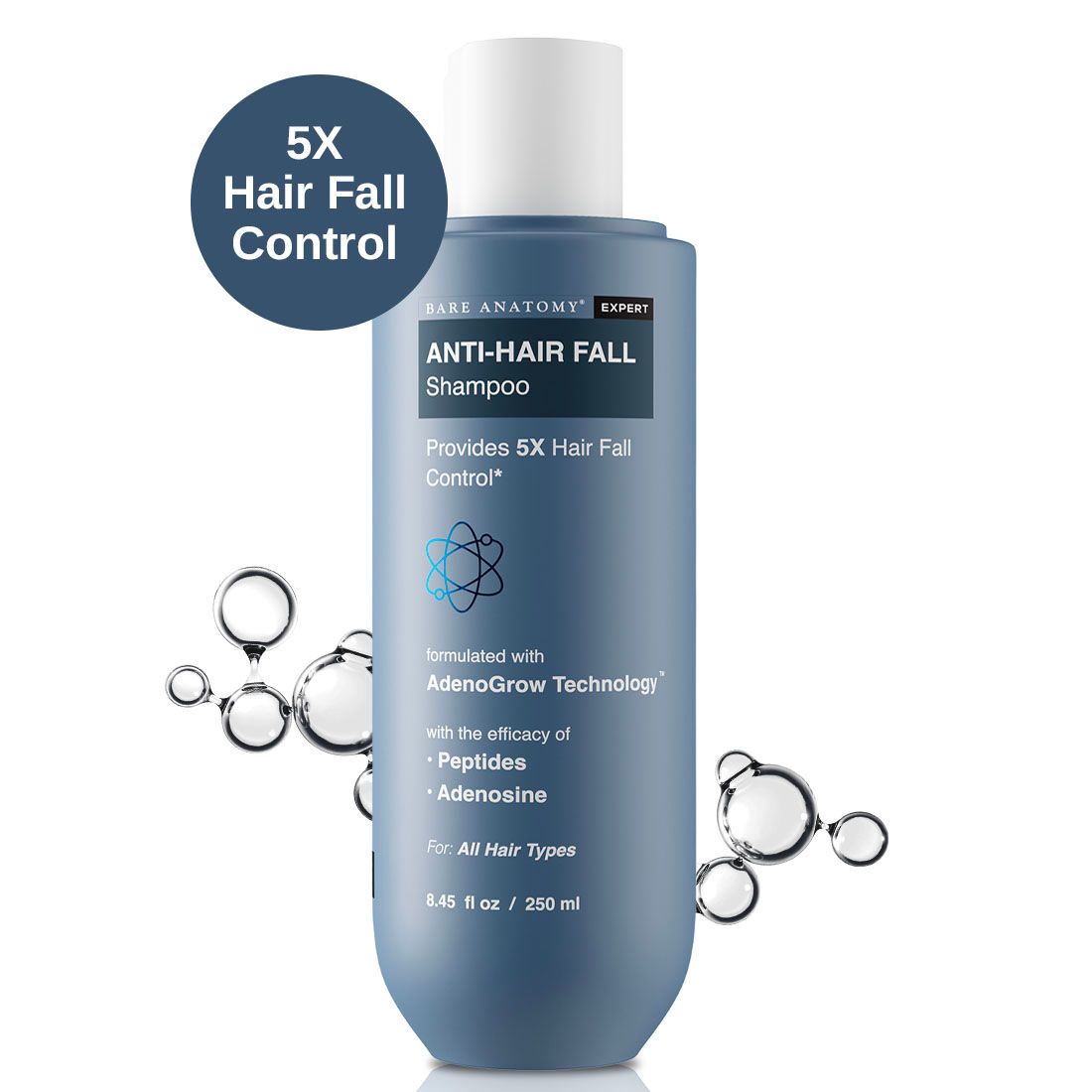 Bare Anatomy Anti-Hair Fall Shampoo|Provides 5X Hair Fall Control|Suitable For All Hair Types|250 ml