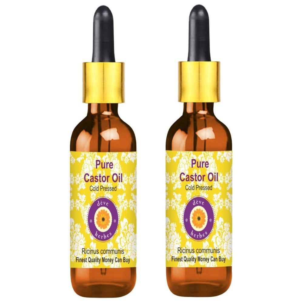 Deve Herbes Pure Castor Oil (Ricinus communis) with Glass Dropper ...