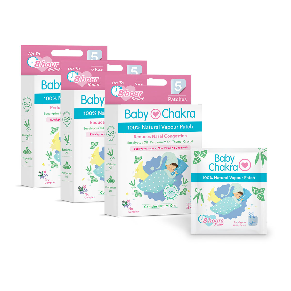 BabyChakra 100% Natural Vapour Patches for babies with Eucalyptus ...