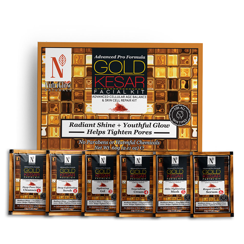 NutriGlow NATURAL'S Advanced Pro Formula Gold Kesar Facial Kit For ...