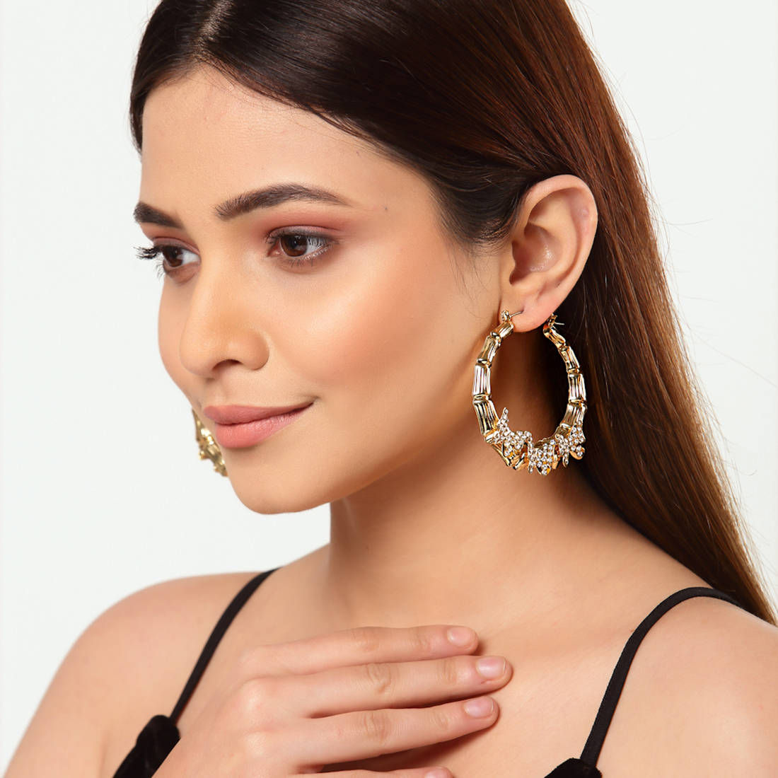 Ferosh Butterfly Bamboo Hoop Earrings