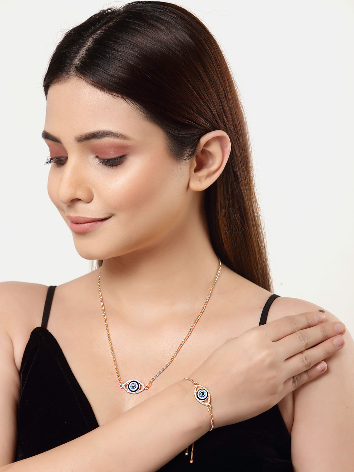 Ferosh Vivid Crystal Evil Eye Jewel Set