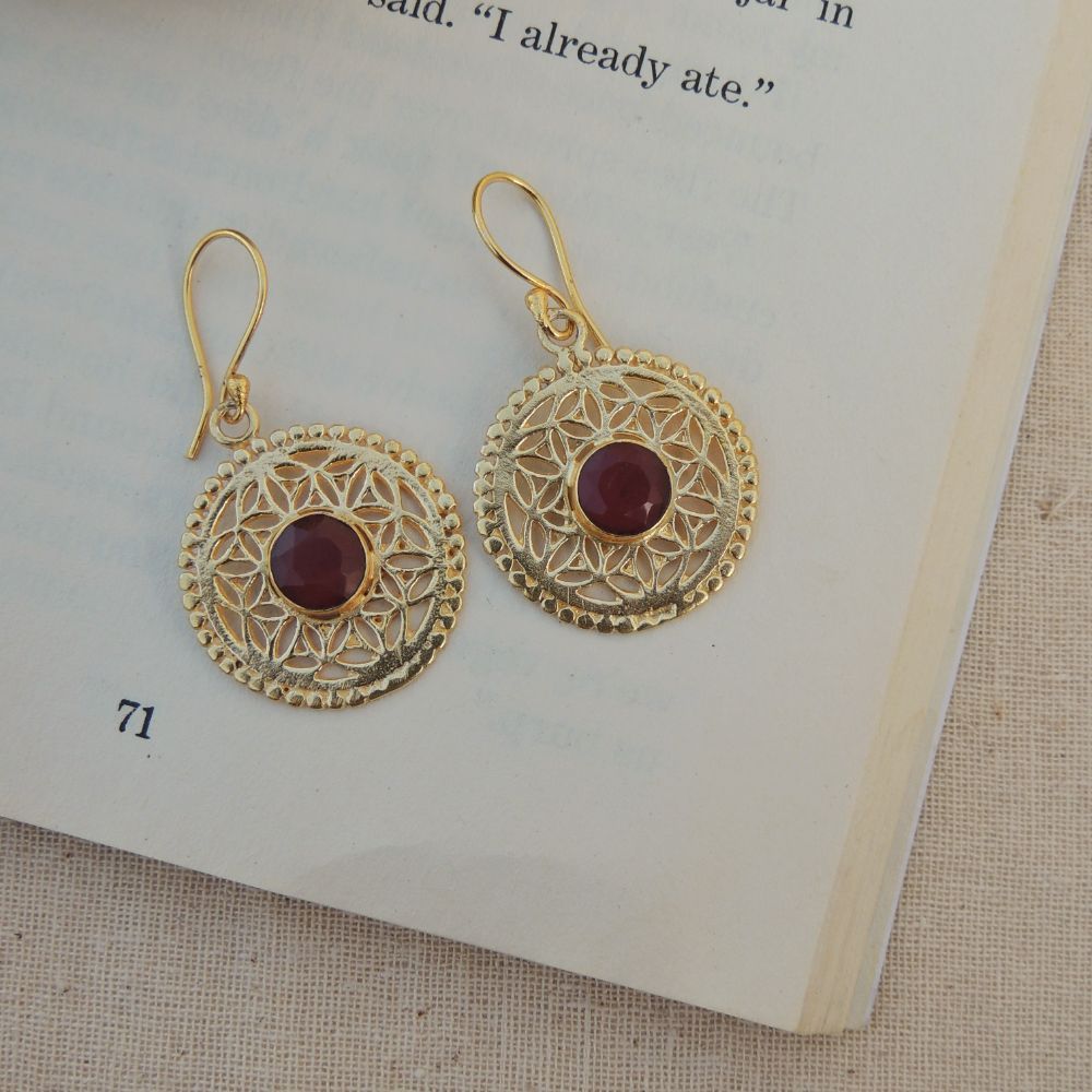 Johori Gold Plated Mughal Jali-Work Earring
