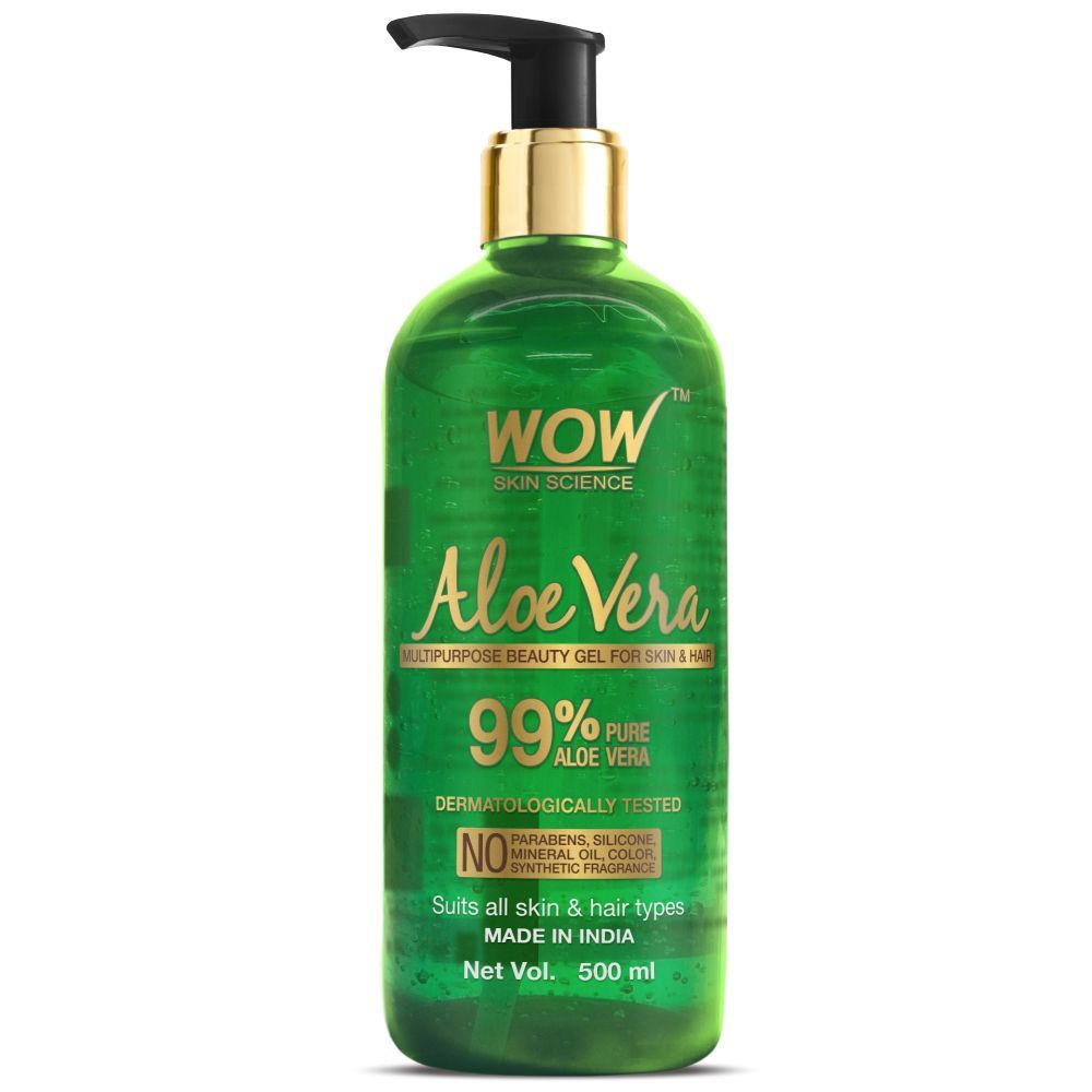 WOW Skin Science 99% Pure Aloe Vera Gel - Ultimate for Skin and Hair - No Parabens, Silicones ...