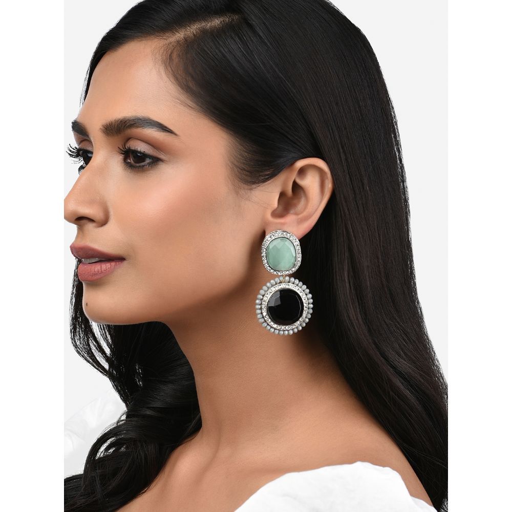 Ahaanya Green Agate Drop Earrings O2AHAER13