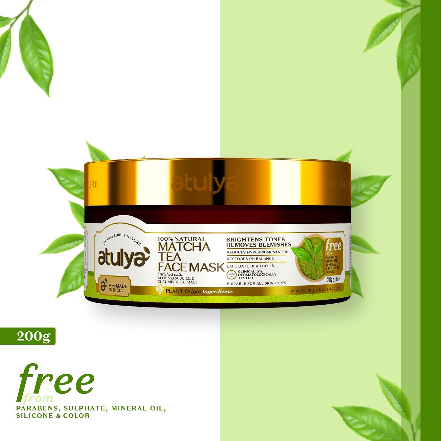 Atulya Matcha Tea Face Mask 200g