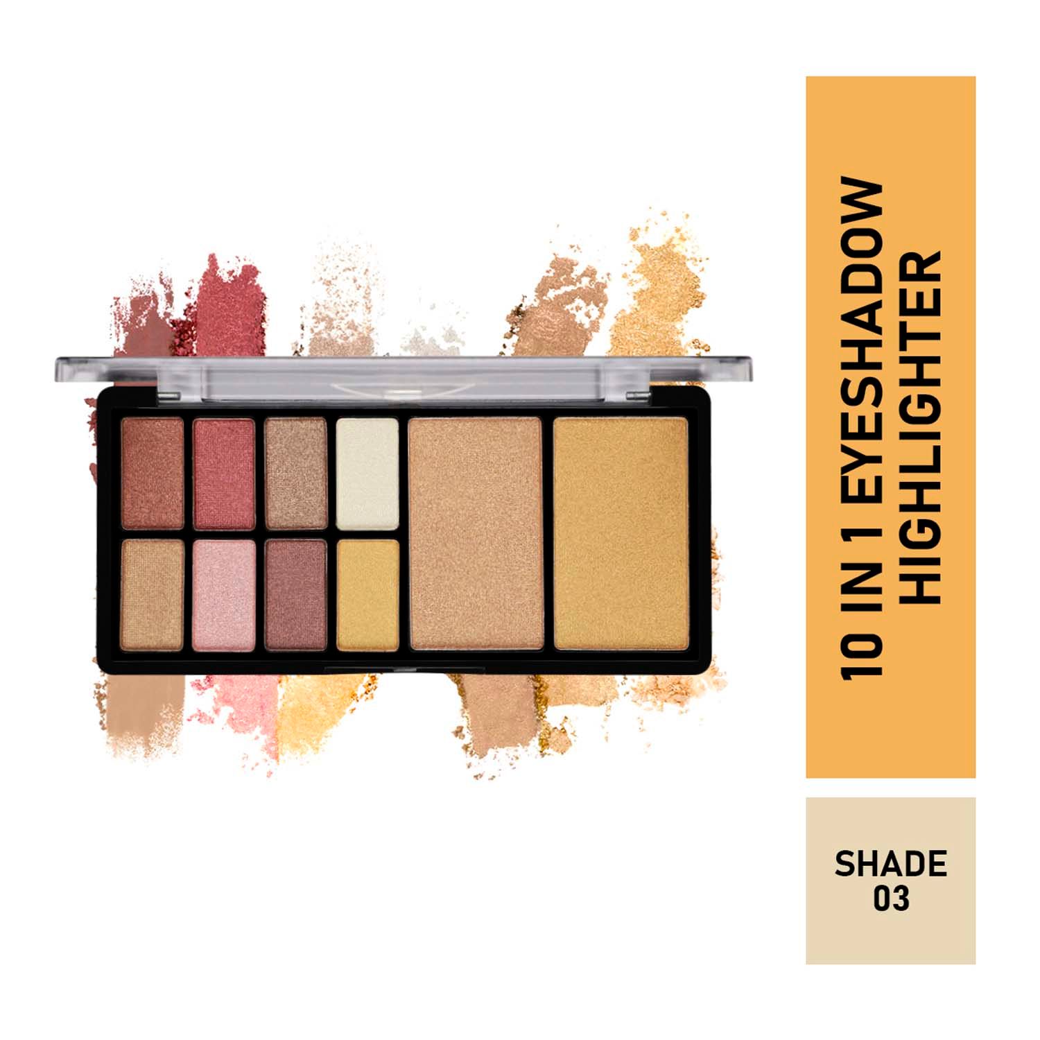 Half N Half 10 in 1 Eyeshadow & Highlighter Makeup Kit, Multicolour ...