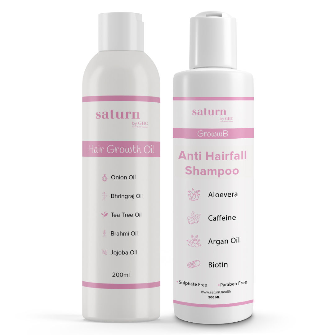 Saturn by GHC Hair Growth Kit with Onion Hair Oil (200ml) and Anti Hair ...