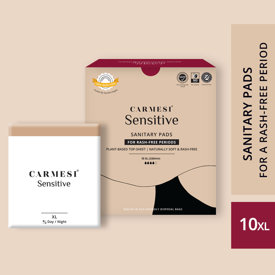 Buy Carmesi Sensitive - Sanitary Pads for Rash-Free Periods (10 XL ...