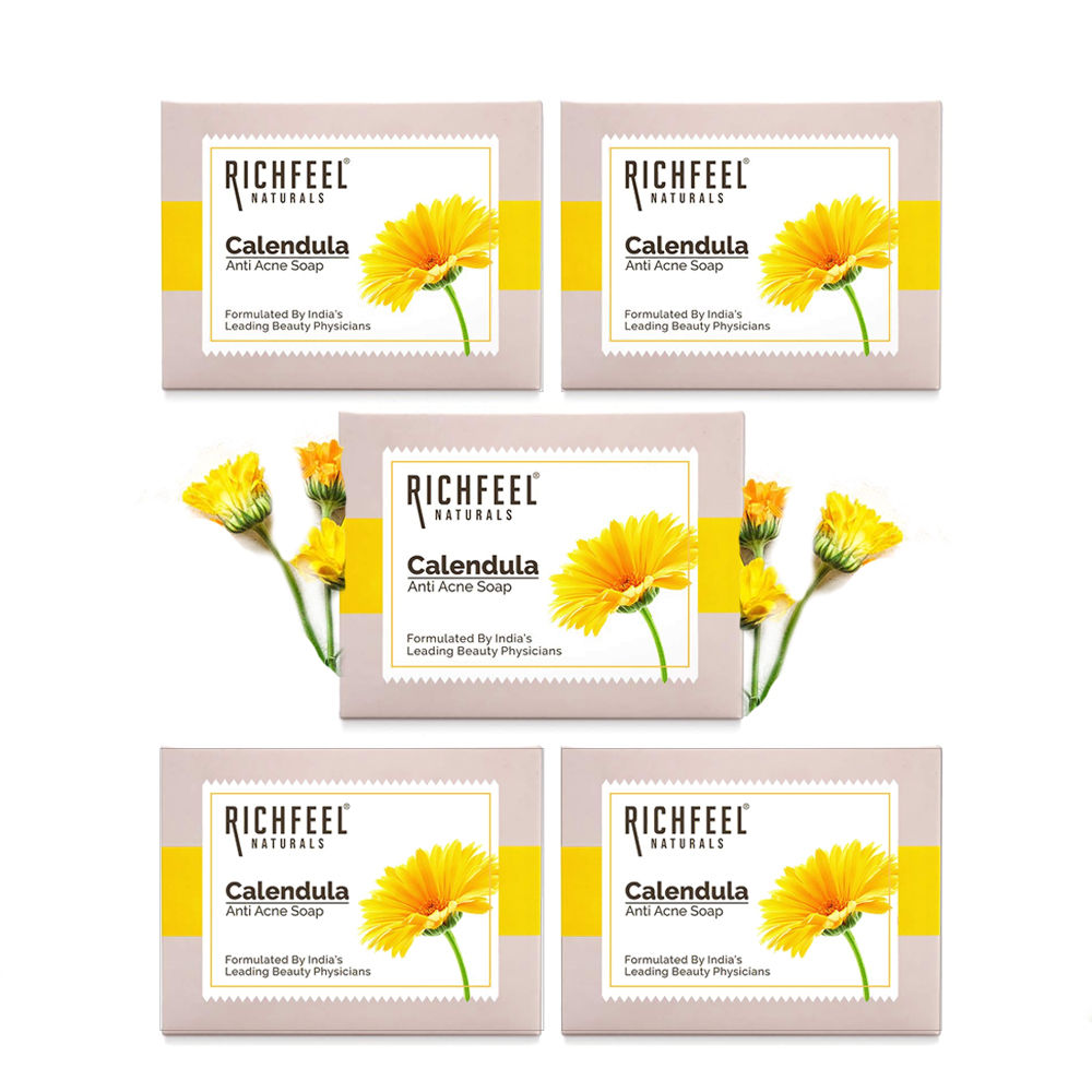 Richfeel Anti Acne Soap with Calendula Extracts (75 g) (Pack Of 5)