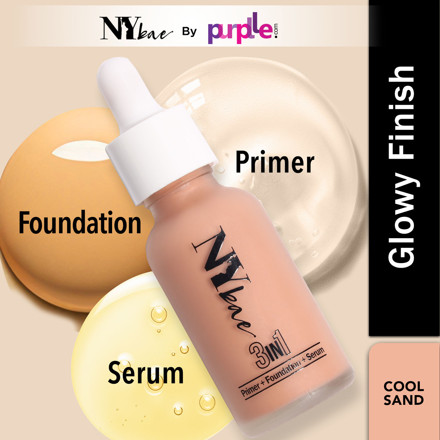 NY Bae 3 in 1 Primer + Foundation + Serum - Cool Sand 06 (30 ml)