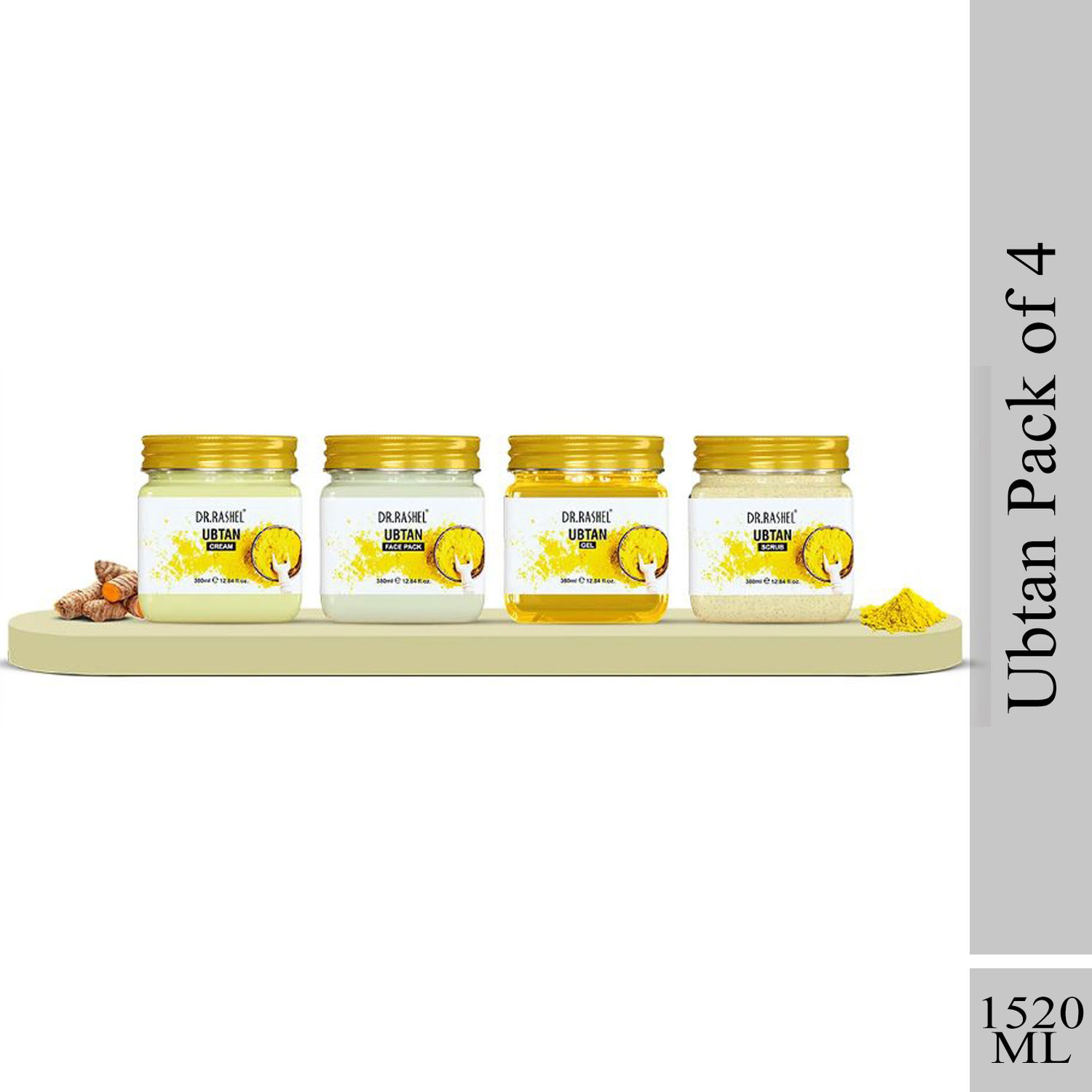 Dr.Rashel Ubtan Pack Of 4 (Scrub, Gel, Cream, And Face Pack) - (1520ml) Dr.Rashel Ubtan Pack Of 4 (Scrub, Gel, Cream, And Face Pack) - (1520ml)