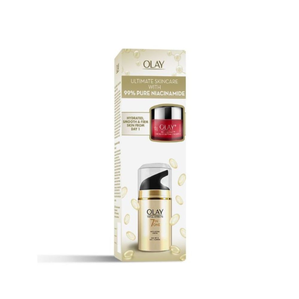 Olay Te Day Cream + Olay Regenerist Micro-sculpting Cream Mini Ultimate ...