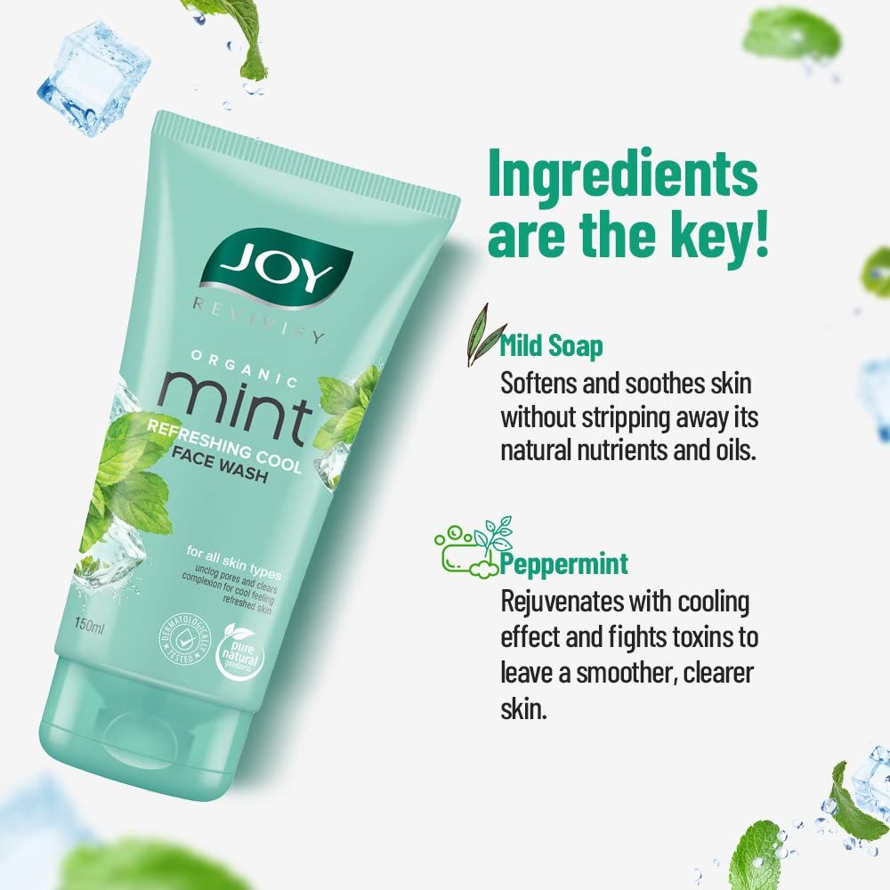Joy Revivify Organic Refreshing Cool Mint Face Wash (150 ml)