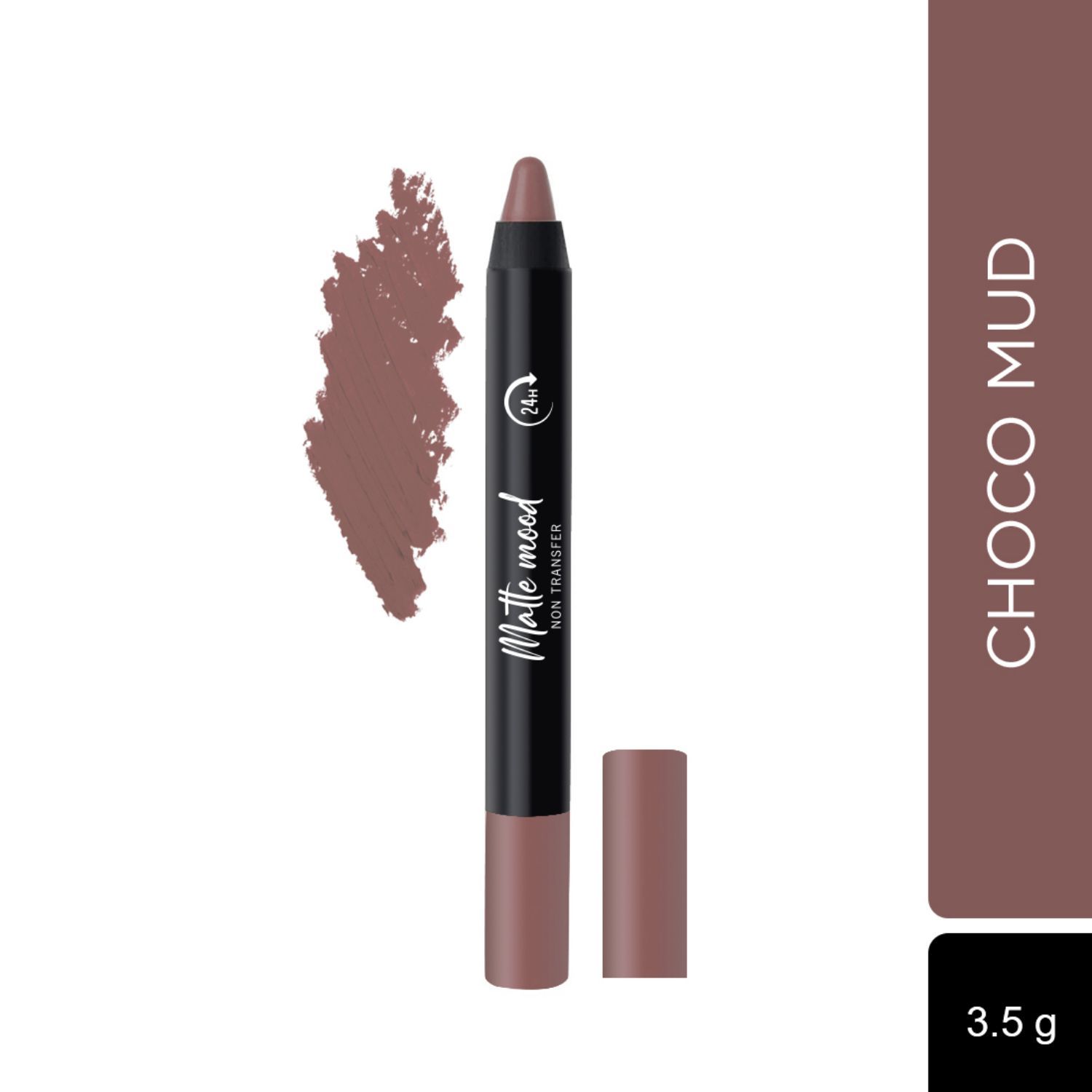 Seven Seas Matte Mood No Transfer Crayon Lipstick 24Hrs Stay Choco Mud 3.5G