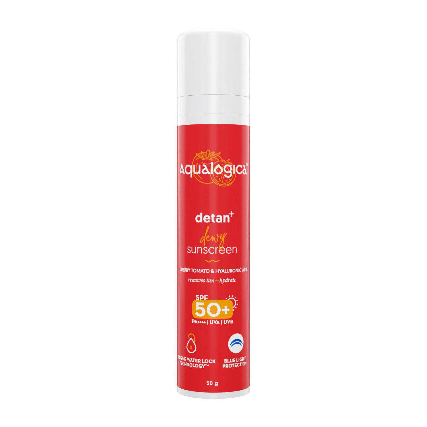 Aqualogica Detan+ Dewy Sunscreen with Cherry Tomato and Hyaluronic Acid ...