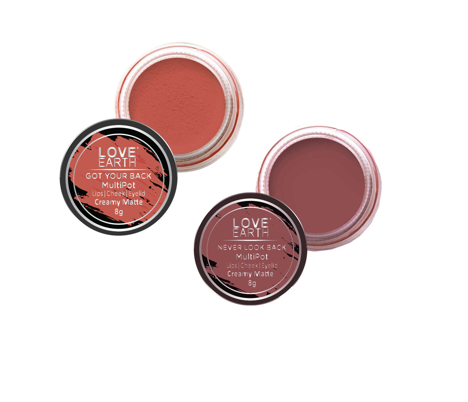 Love Earth Lip Tint & Cheek Tint Multipot Combo (Coral & Ruby Pink ...