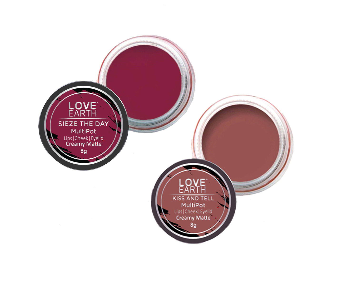 Love Earth Lip Tint & Cheek Tint Multipot Combo (Mauvish Pink ...