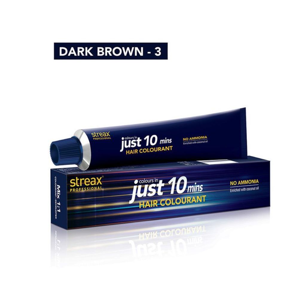 Streax Professional Just 10 hair colourant cream Dark Brown (60 g)