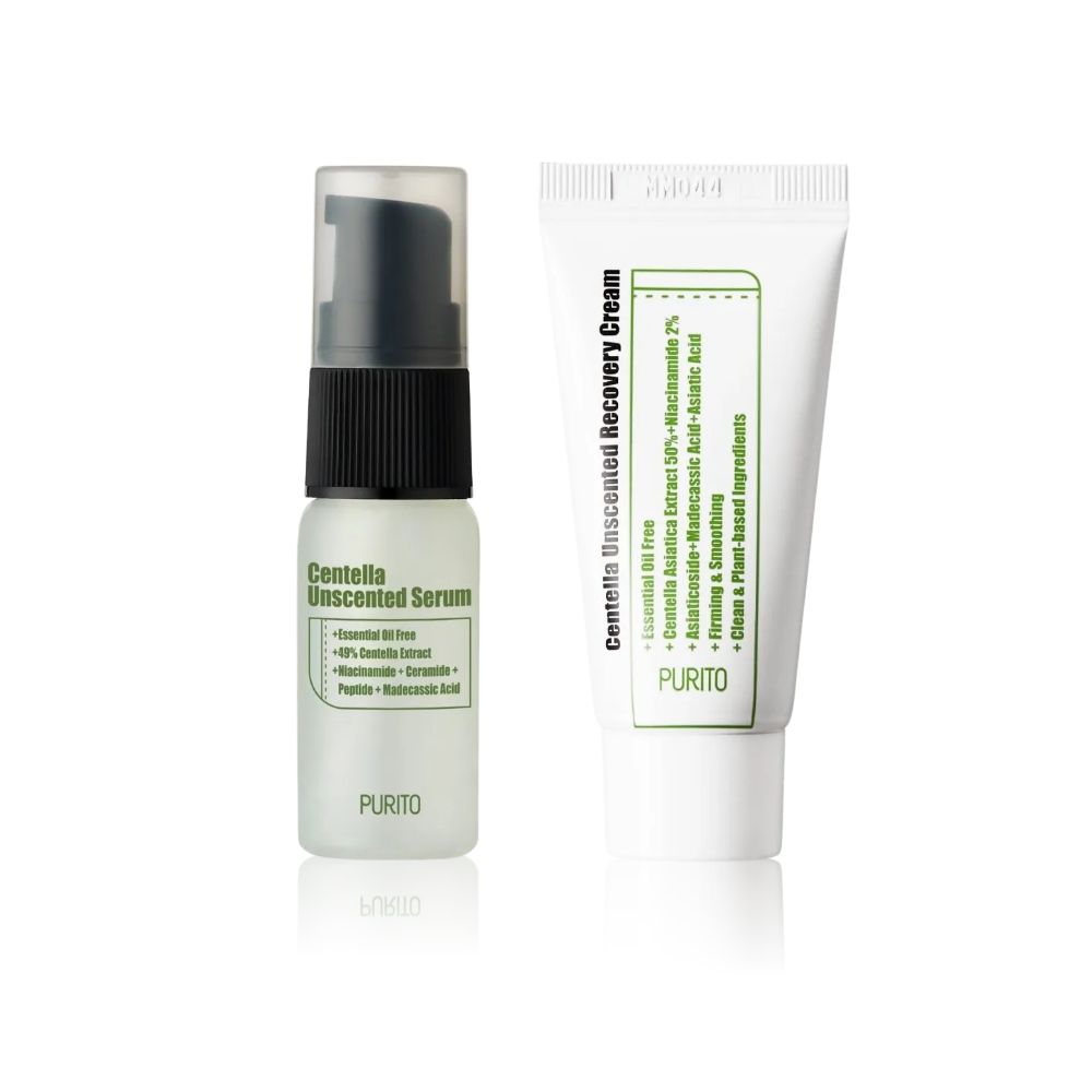 PURITO Centella Mini Combo | Unscented Serum (15ml) and Unscented ...