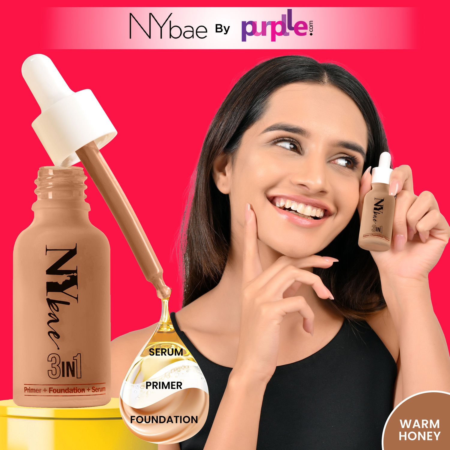 NY Bae 3 in 1 Serum Foundation with Primer - Warm Honey 14